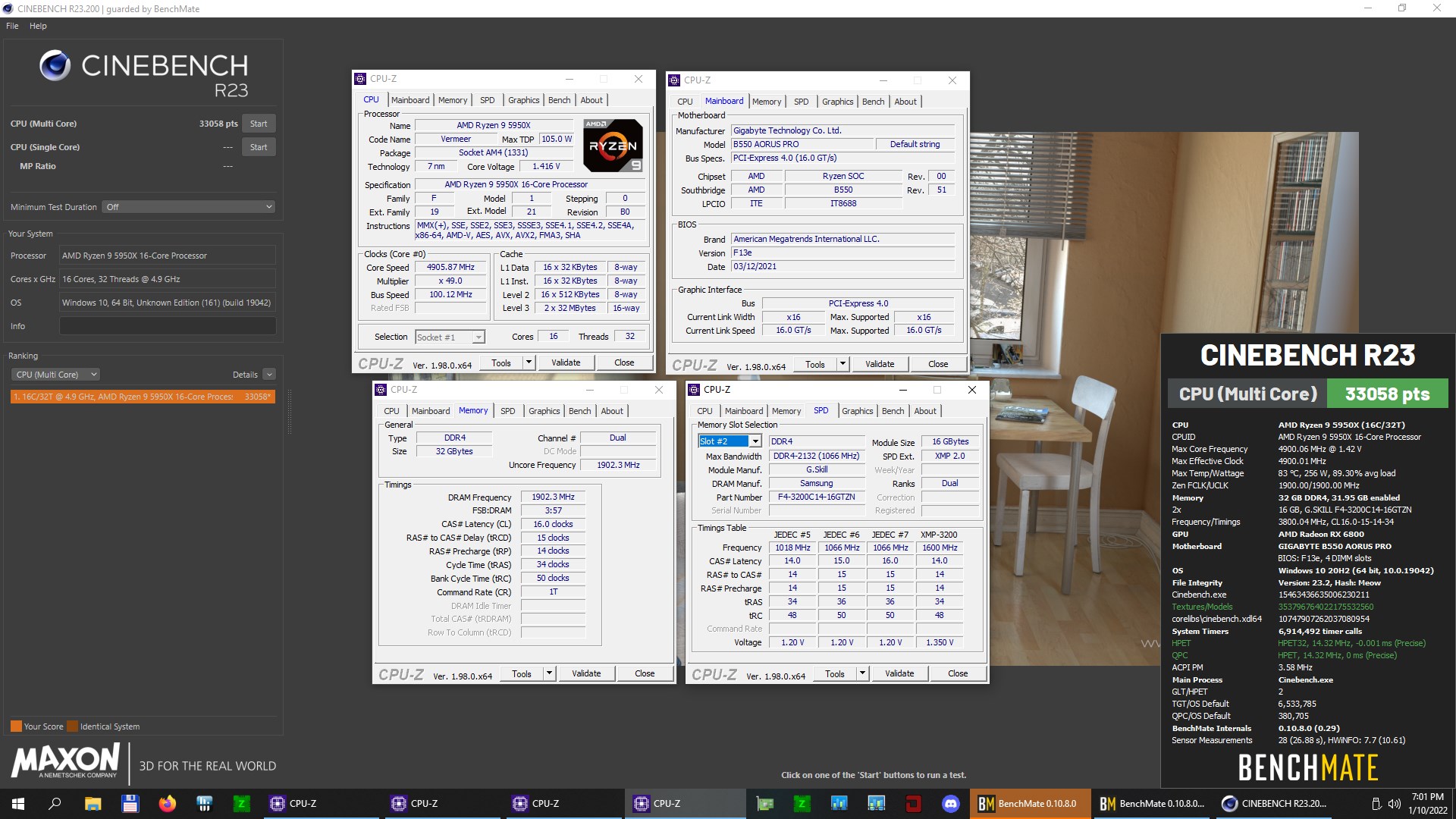 Well... Yea... 5950x - R23 - 33058 pts - 4.9GHz all core OC on ALF 420 ...